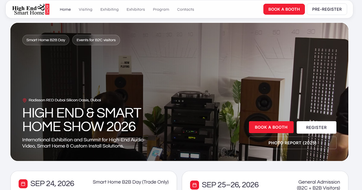High End & Smart Home Show Dubai 2026 | Hi-Fi & Smart Home Expo UAE